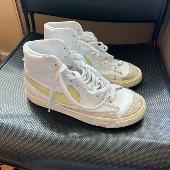 Nike | Shoes | Nike Blazers Yellow Swoosh | Poshmark